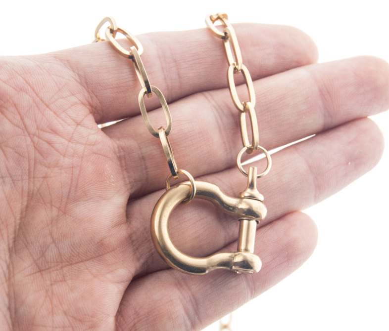 Chain Link Shackle Clasp Necklace – Harper & Jewels
