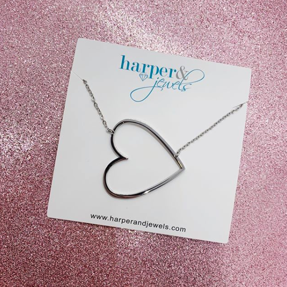 Sideways Open Heart Necklace – Harper & Jewels
