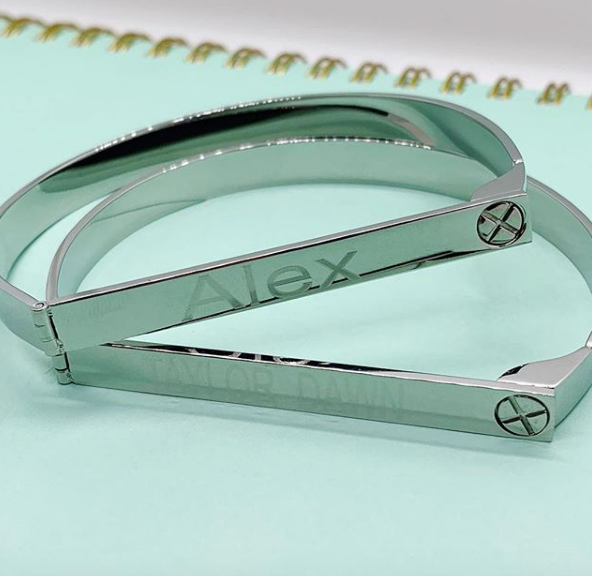 Personalized Engraved Screw Bangle – Harper & Jewels