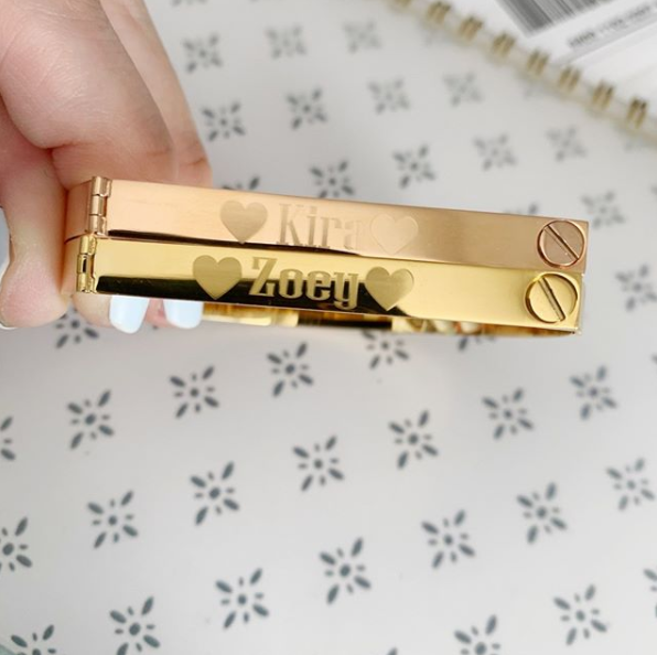 Personalized Engraved Screw Bangle – Harper & Jewels