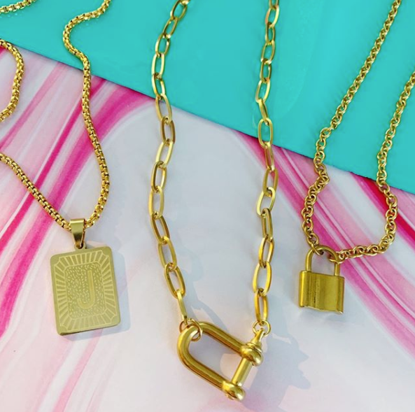 Bold Lock Pendant Chain Necklace – Harper & Jewels